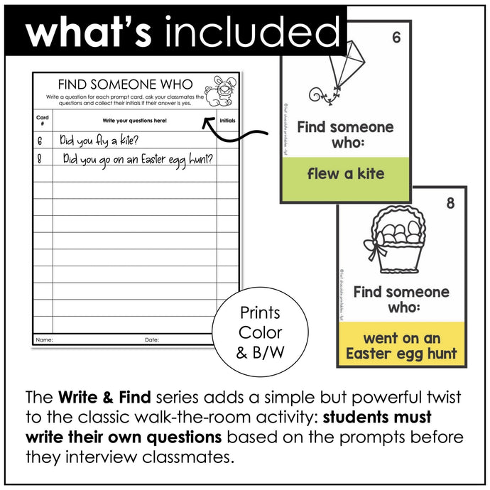Easter Speaking Activity: Find Someone Who - Past Simple