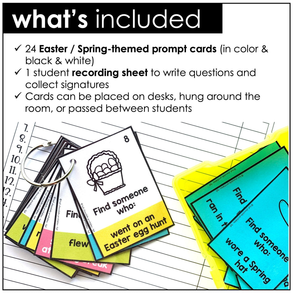 Easter Speaking Activity: Find Someone Who - Past Simple