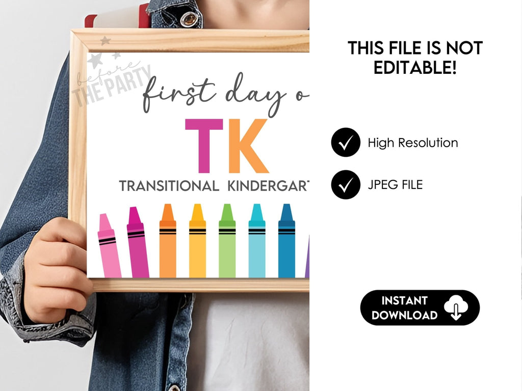 First Day Day of TK Sign, Back to School School Signs – Hot Chocolate ...
