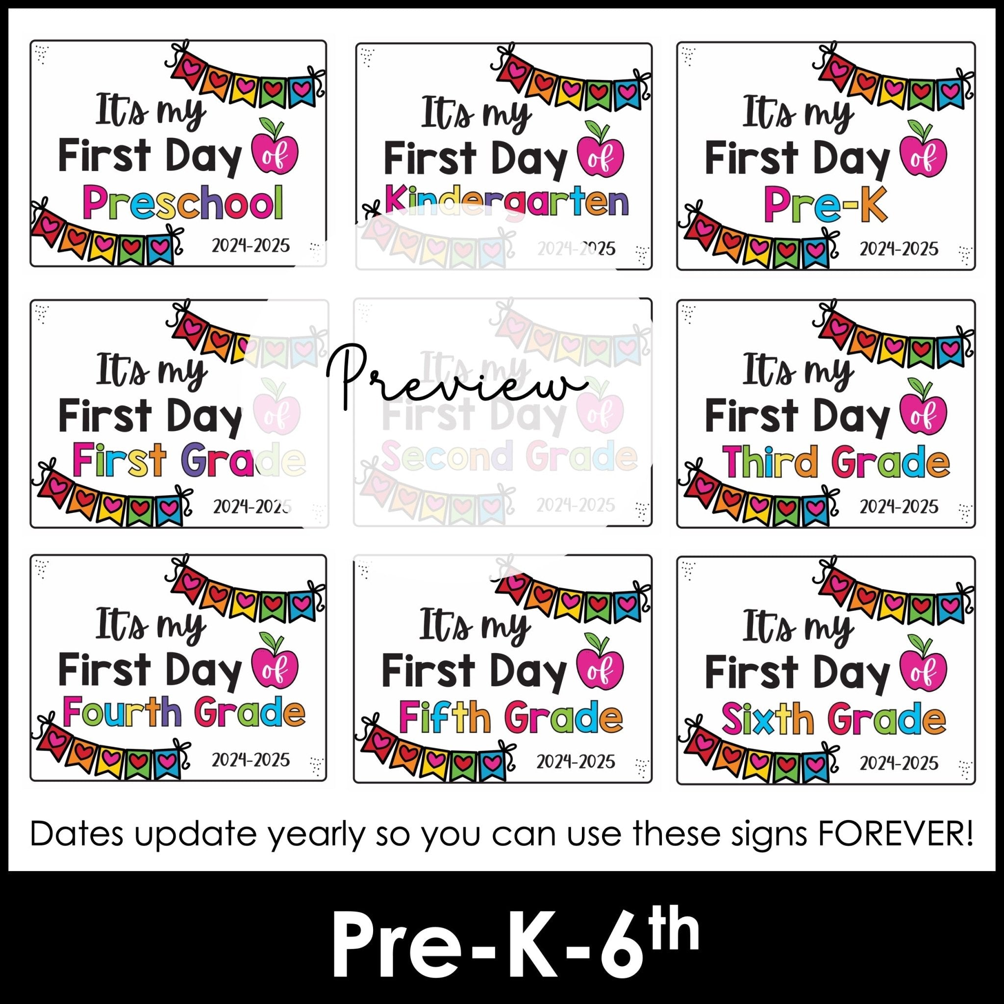 FIRST day of school SIGN - 2023-2024 Preschool & K-6 – Hot Chocolate ...