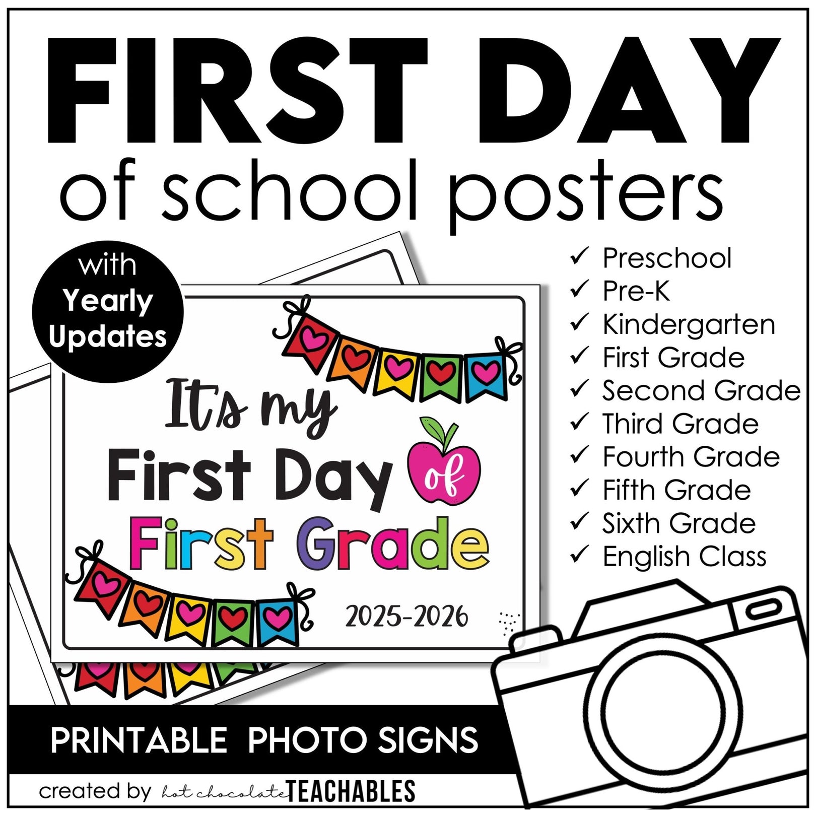 FIRST day of school SIGN - 2023-2024 Preschool & K-6
