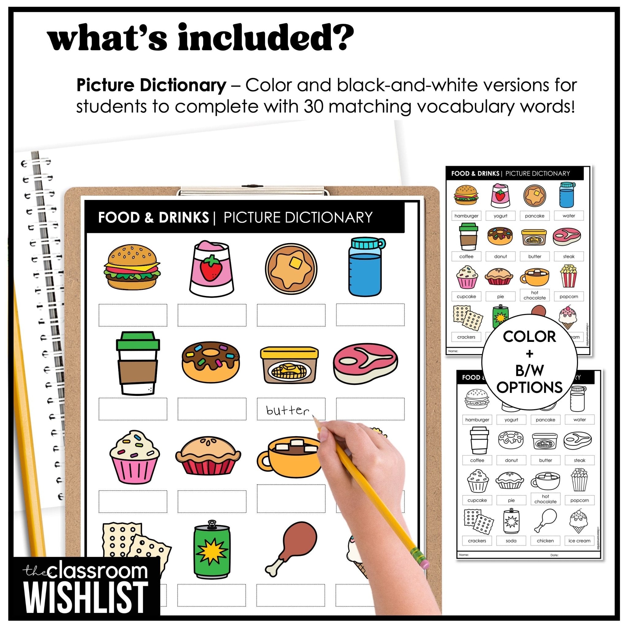 Food & Drinks Flash Cards for Google Slides & Vocabulary Picture Dicti ...