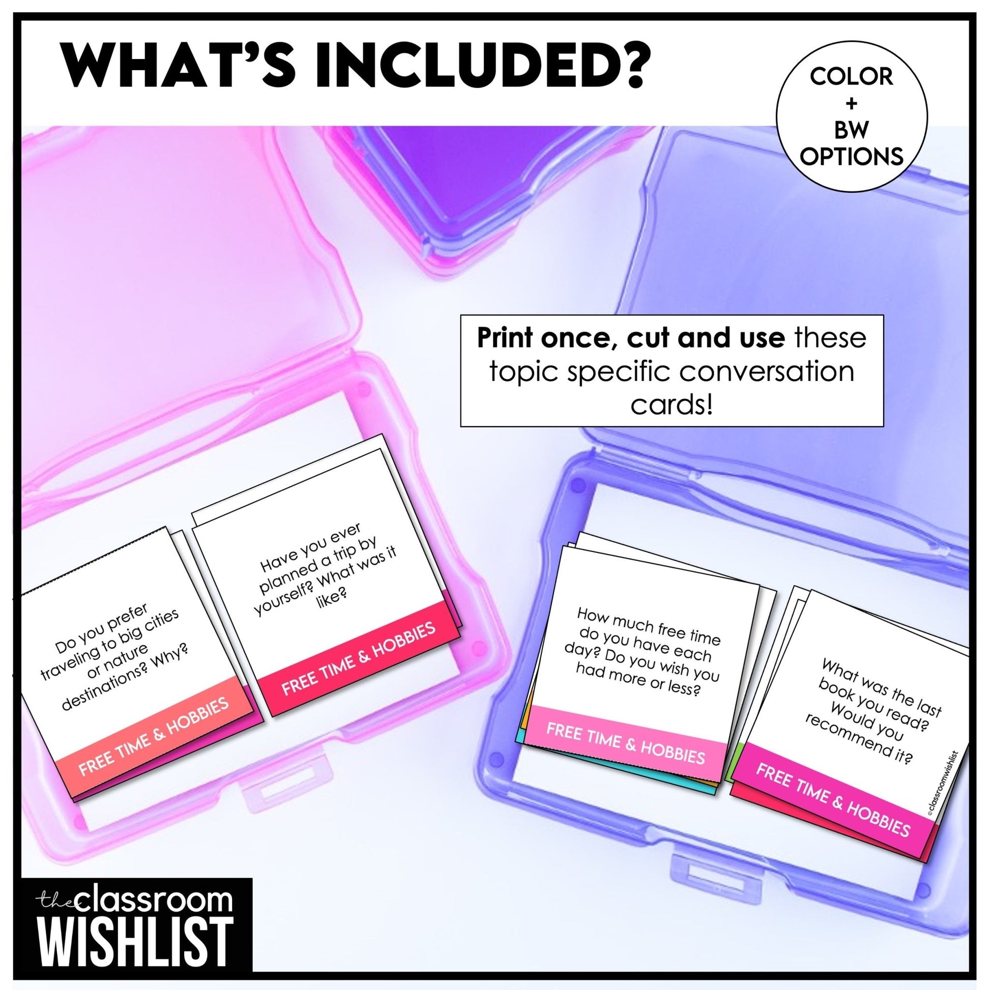 Free Time & Hobbies Conversation Starter Cards