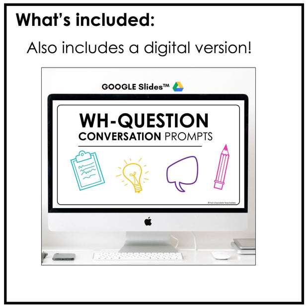 Free WH Question Prompt for ESL | Conversation Cards | What, When, Whe