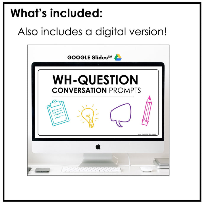 Free WH Question Prompt for ESL | Conversation Cards | What, When, Whe