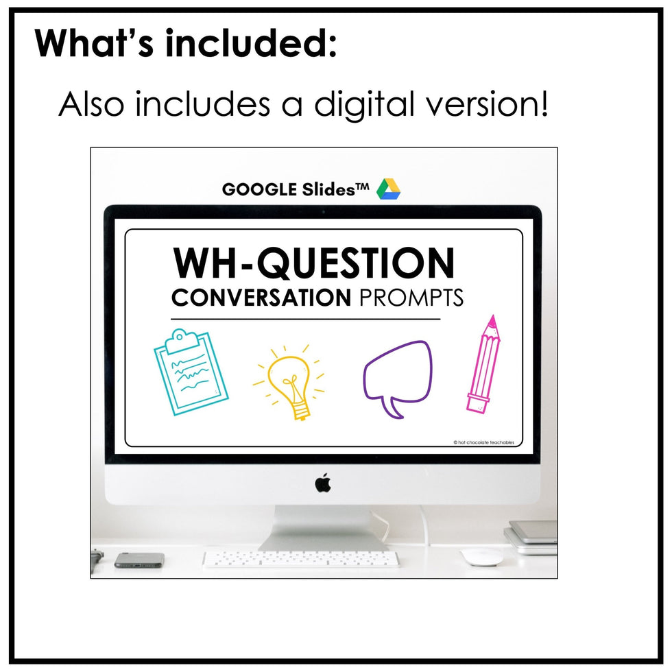 Free WH Question Prompt for ESL | Conversation Cards | What, When, Whe