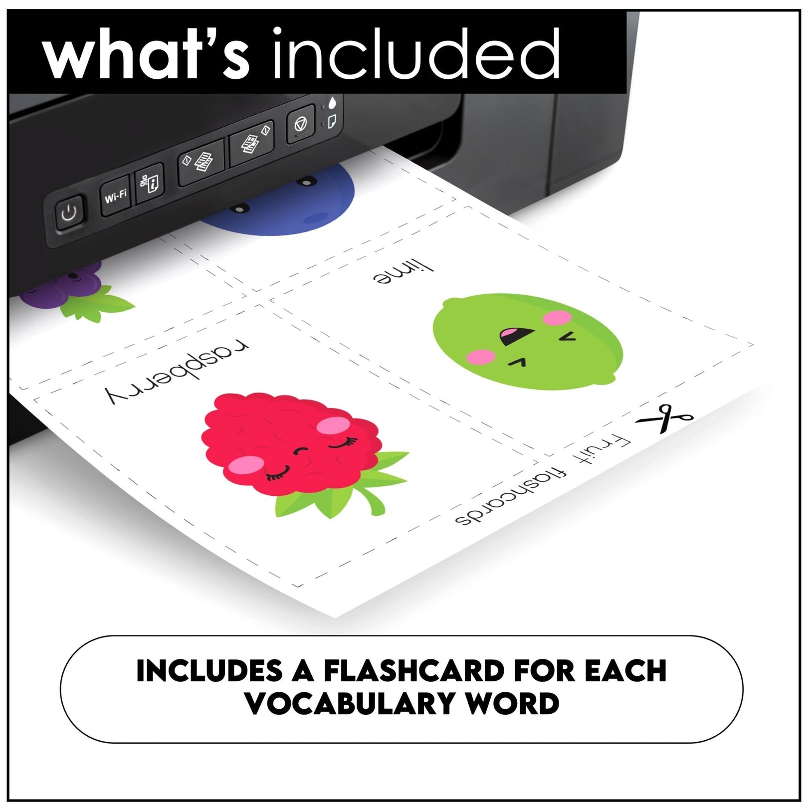 Fruit Vocabulary Bingo Game + Flashcards