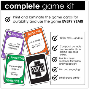 Halloween Finish the Sentence Game | ESL Grammar Activity