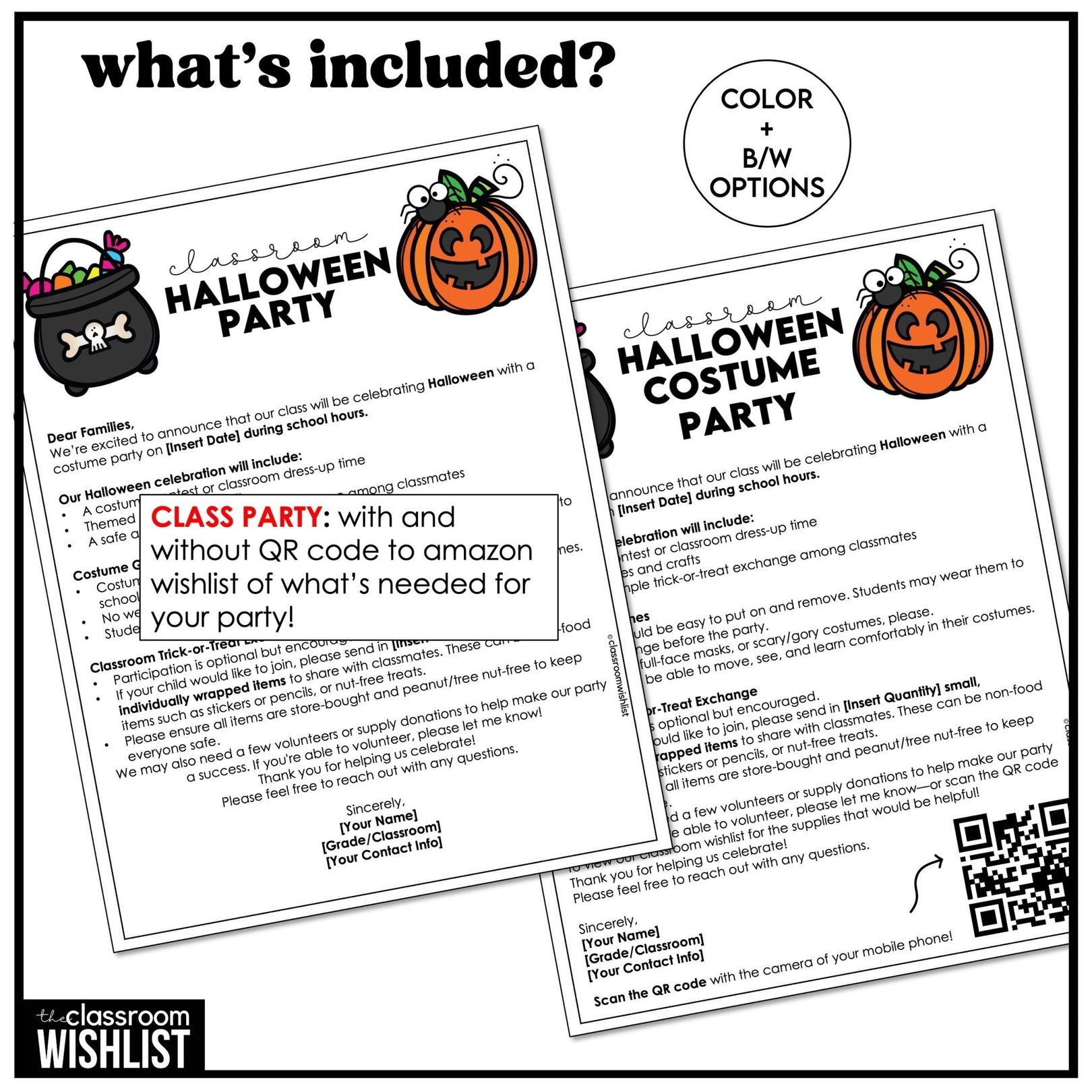 Halloween Party Letter to Parents Template | Editable