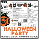 Halloween Party Letter to Parents Template | Editable