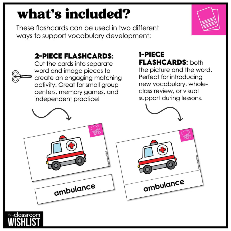 Health & Body Vocabulary Building ESL Flashcard Pack for ESL