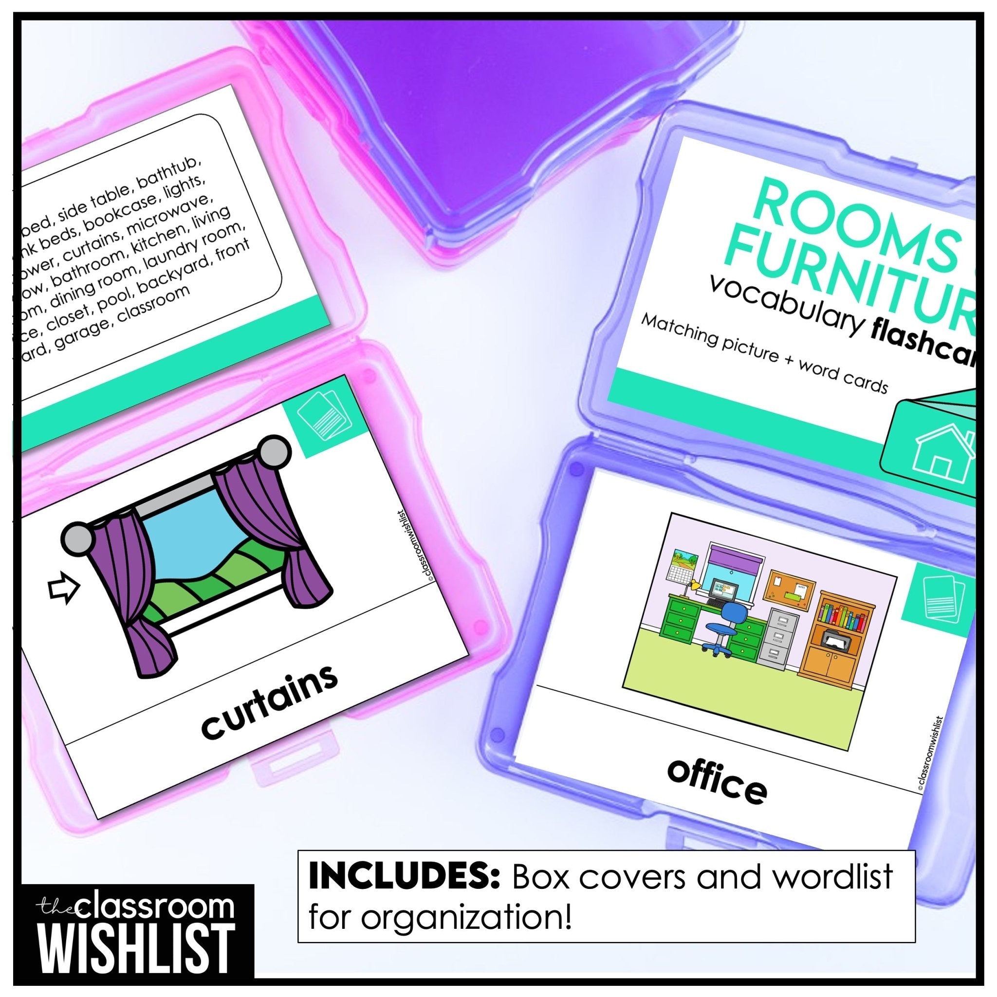 House, Rooms & Furniture Vocabulary Pack: Flashcards & Picture Diction ...
