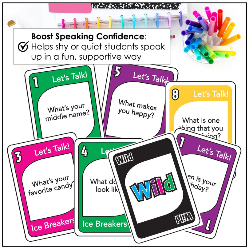 Ice Breaker Card Game - Getting to Know You - Back to School