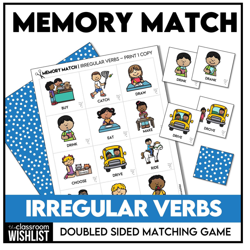 Irregular Verb Memory Game | Infinitive to Past Tense Verb