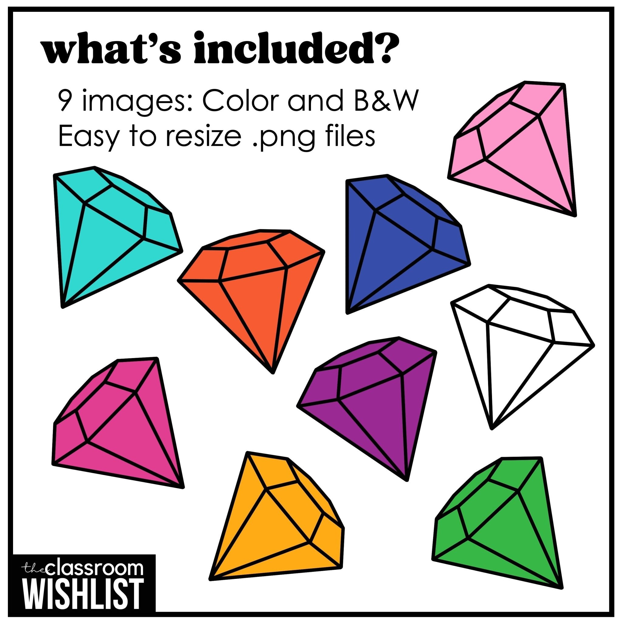 Jewels Clipart | Colorful Gems – Hot Chocolate Teachables