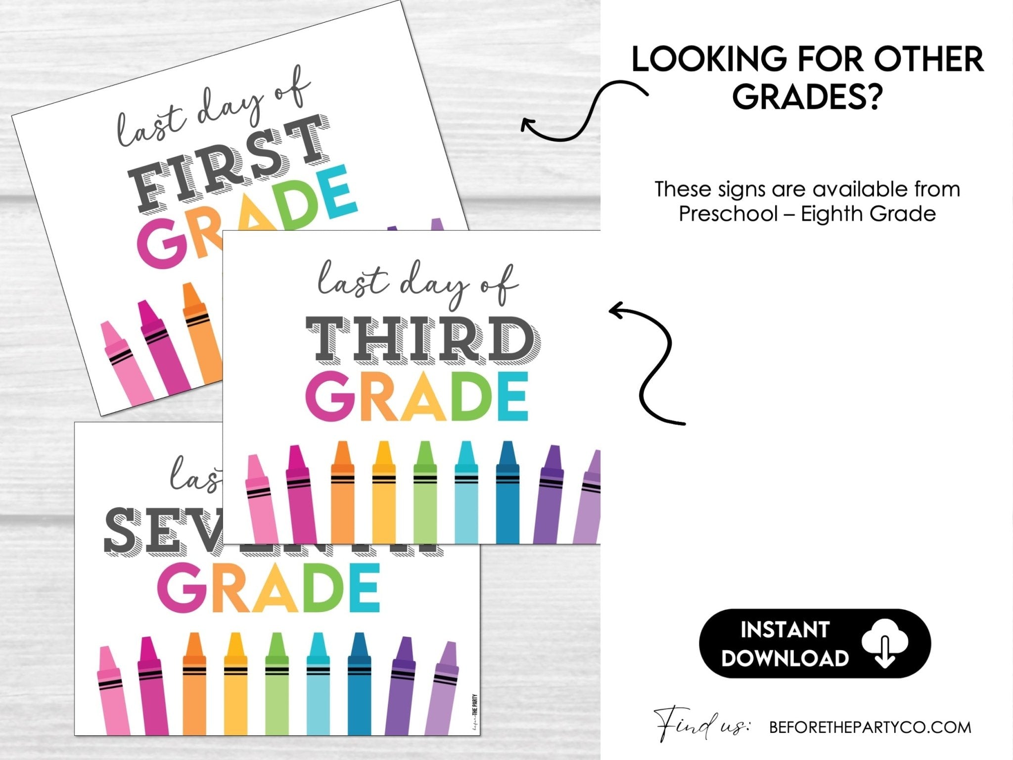 Last Day of Fifth Grade Sign, End of the Year School Signs for 5th Gra ...