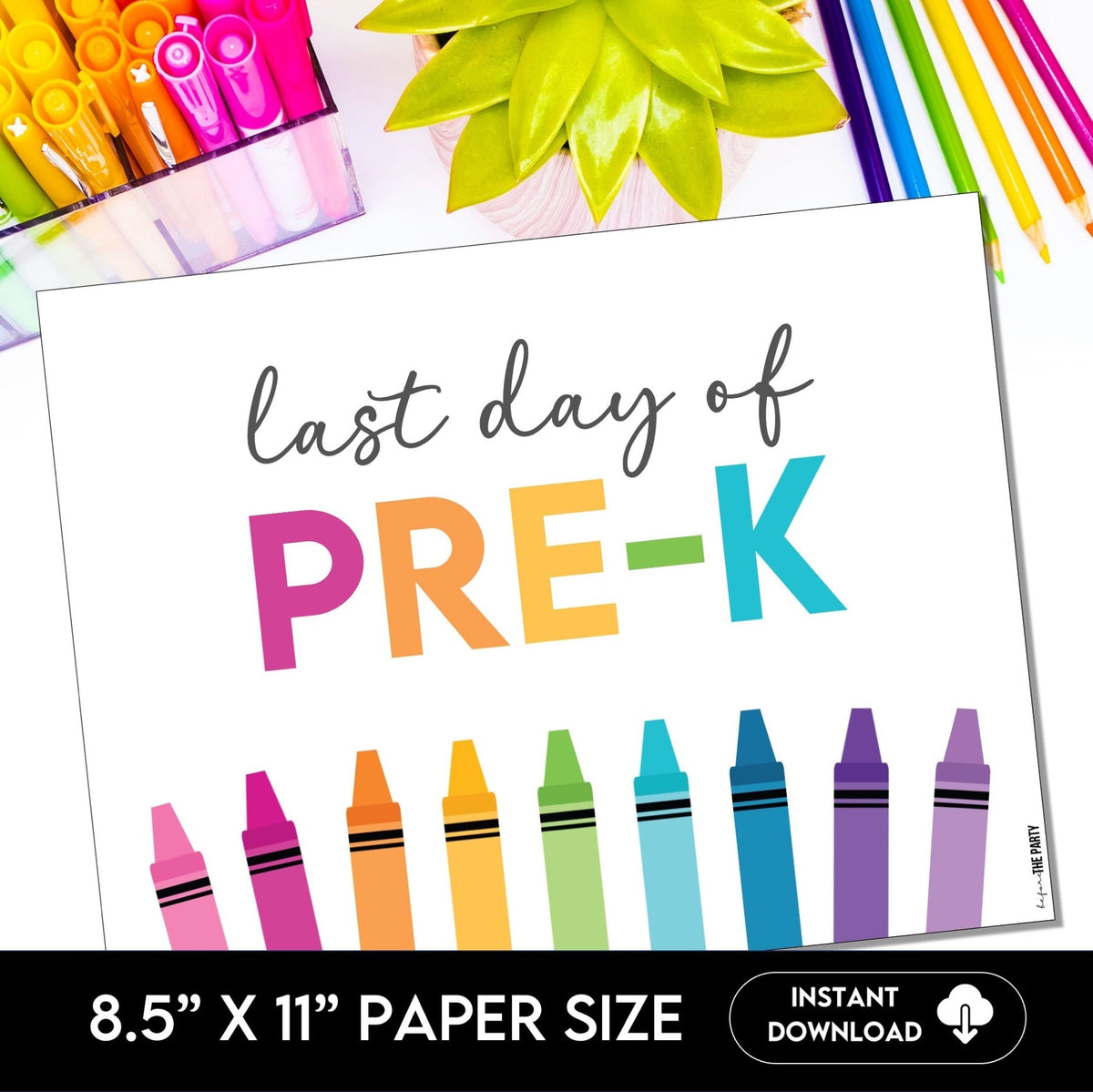 Last Day of Pre-K Sign, End of the Year School Signs, – Hot Chocolate ...