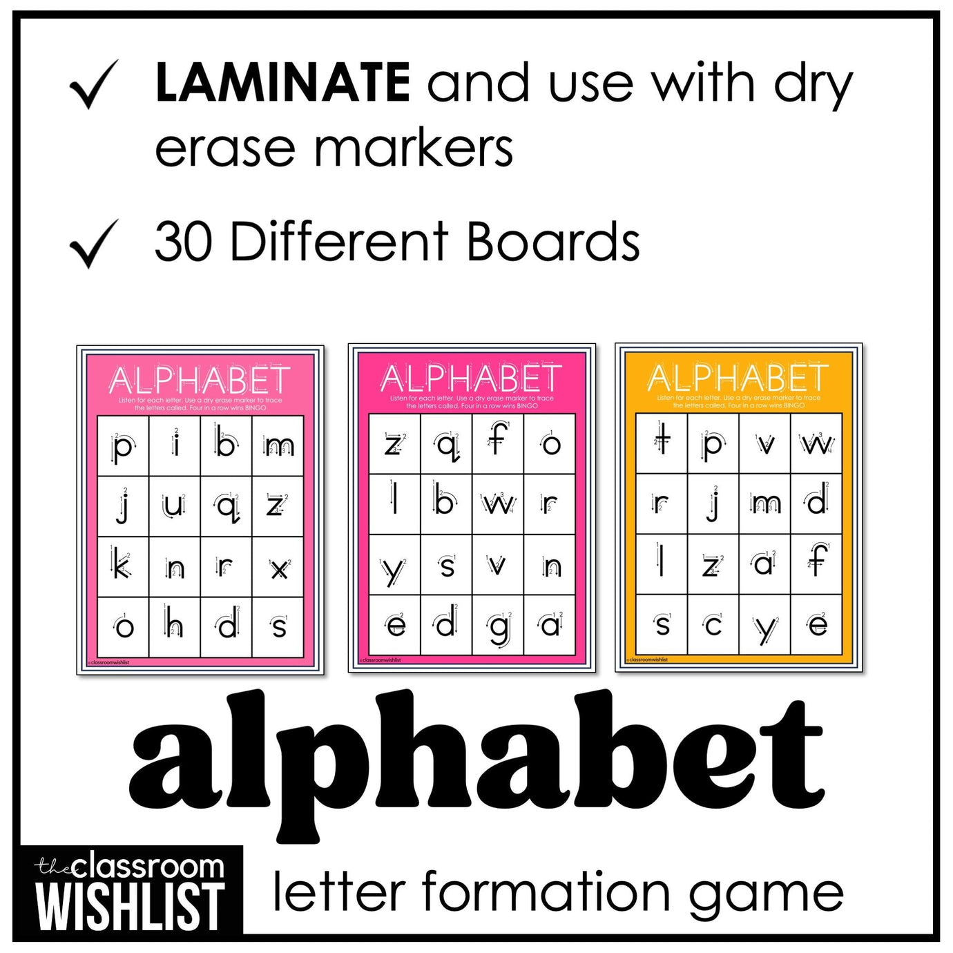 Alphabet Letter Formation Bingo | Writing Lowercase Letters