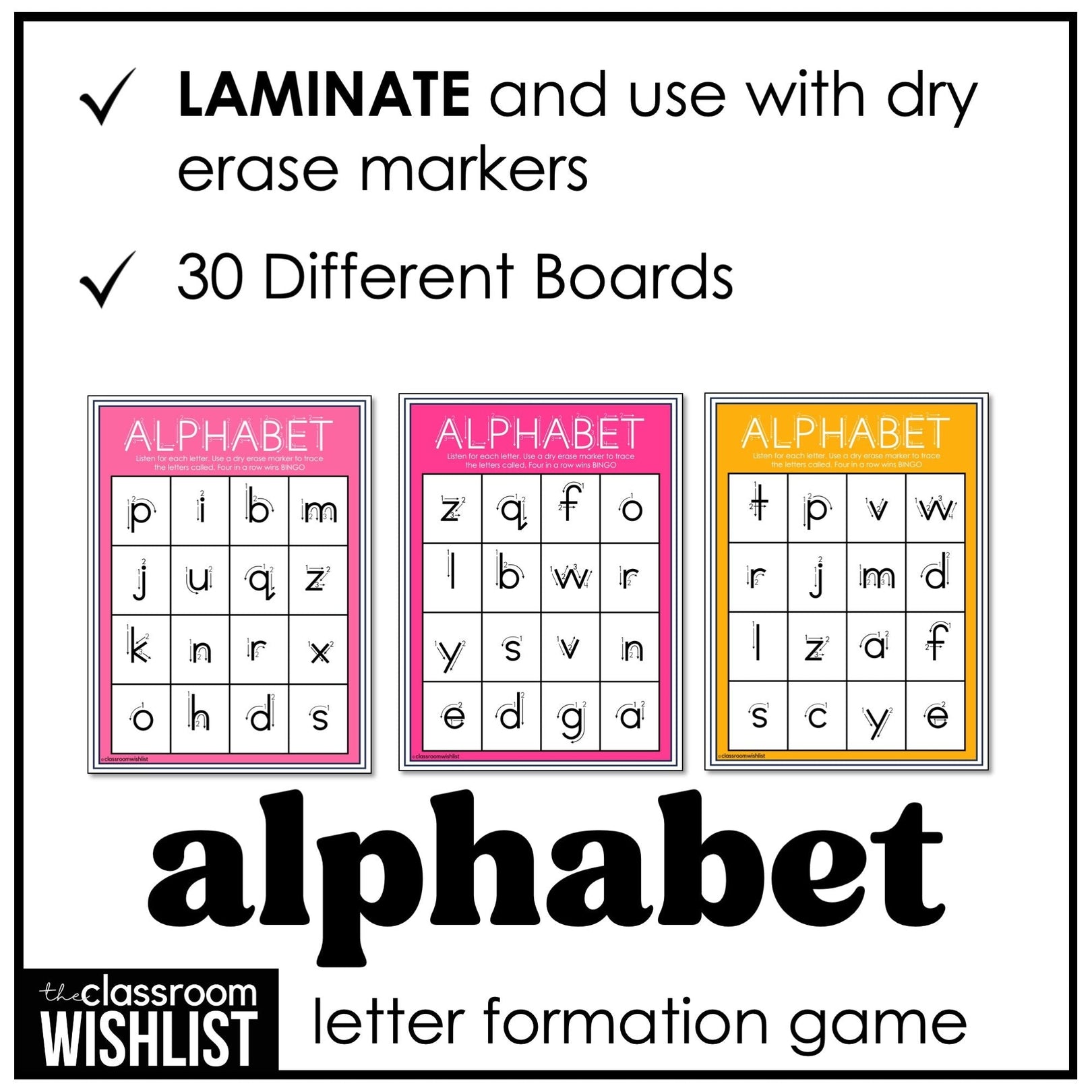 Alphabet Letter Formation Bingo | Writing Lowercase Letters