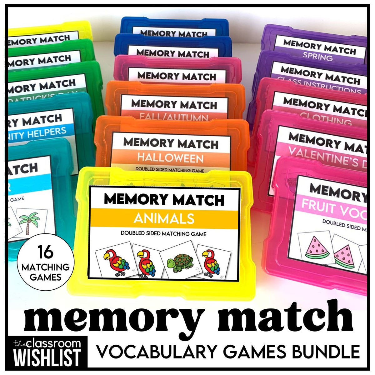 Memory Match Vocabulary Games Bundle for ESL - Core Vocab, Seasons, Ho ...