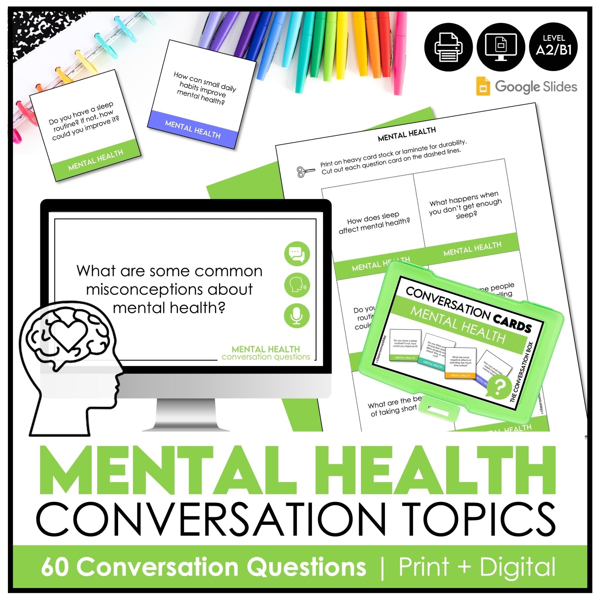 Mental Health & Well-Being Conversation Question Cards