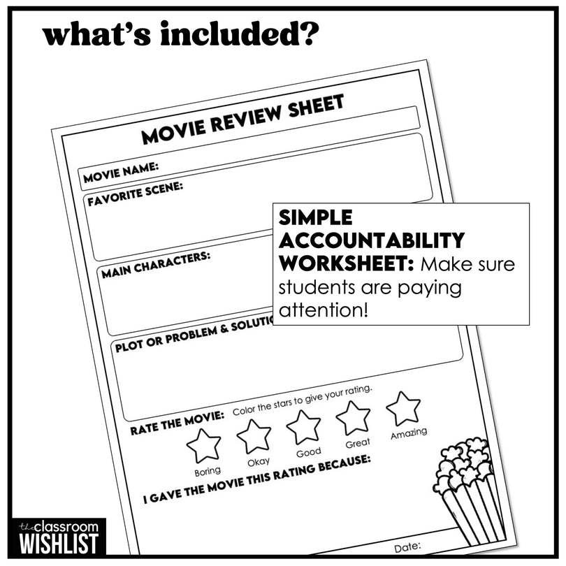 Movie Permission Slips, Editable Parent Explanation Letter