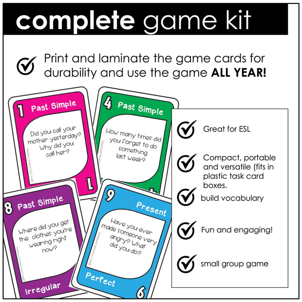 Verb Tense Card Game: Past Simple & Present Perfect Question