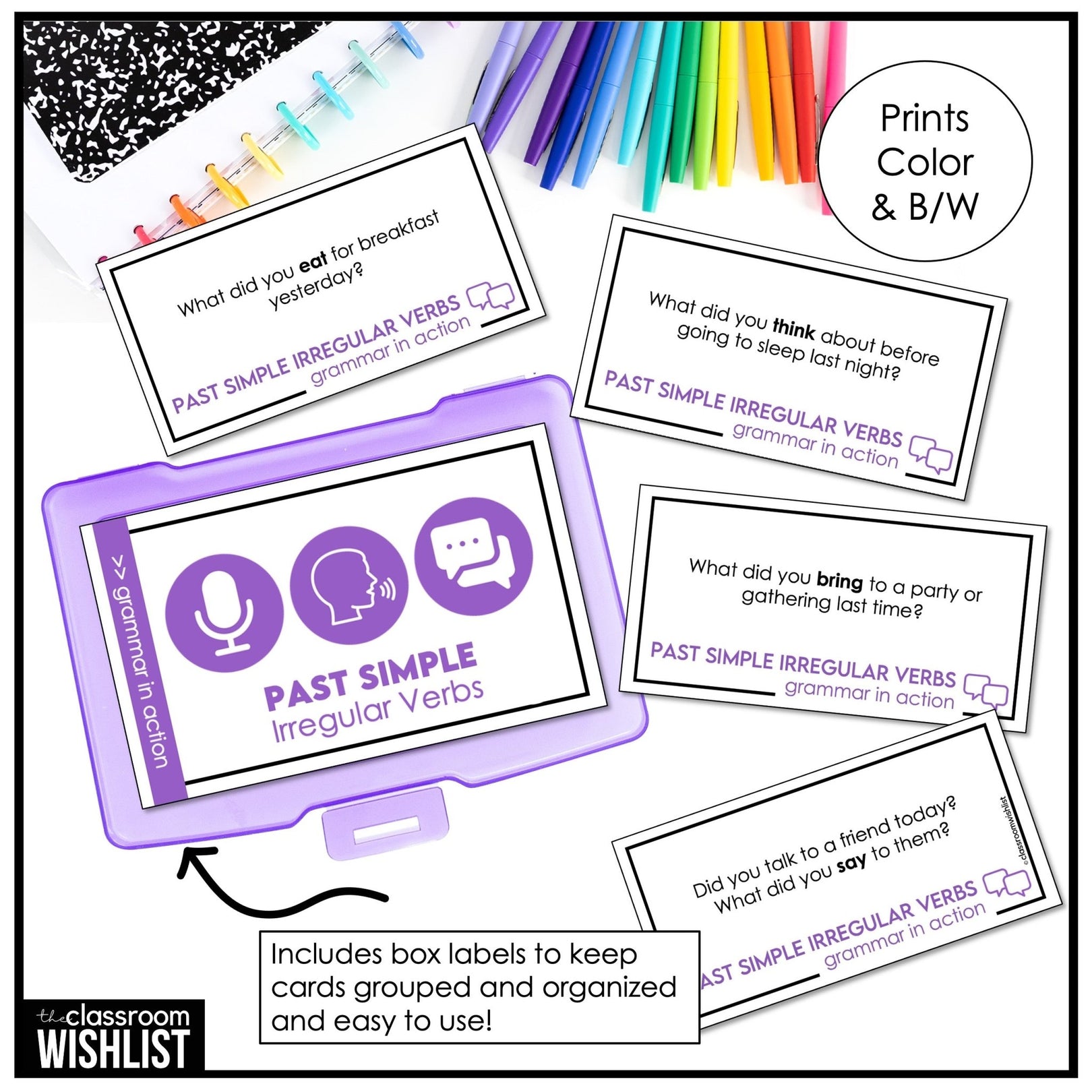 Past Simple Conversation Cards – Irregular Verbs | ESL