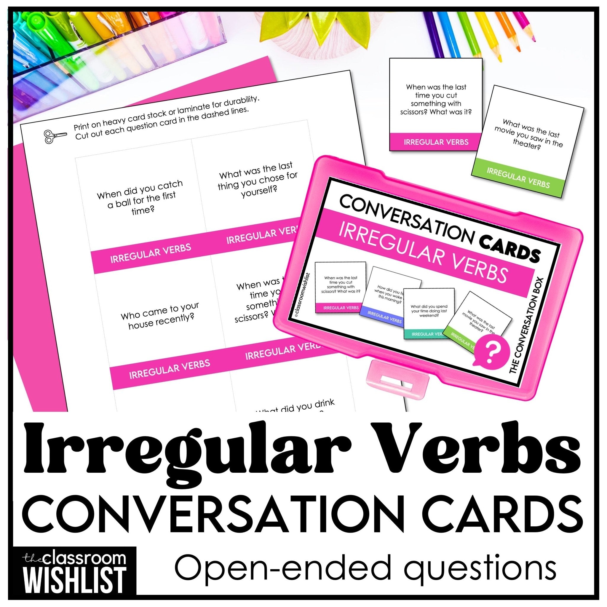 Past Simple Irregular Verb Conversation Question Cards