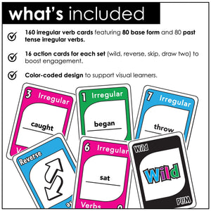 Past Verb Card Game: Change Present to Past
