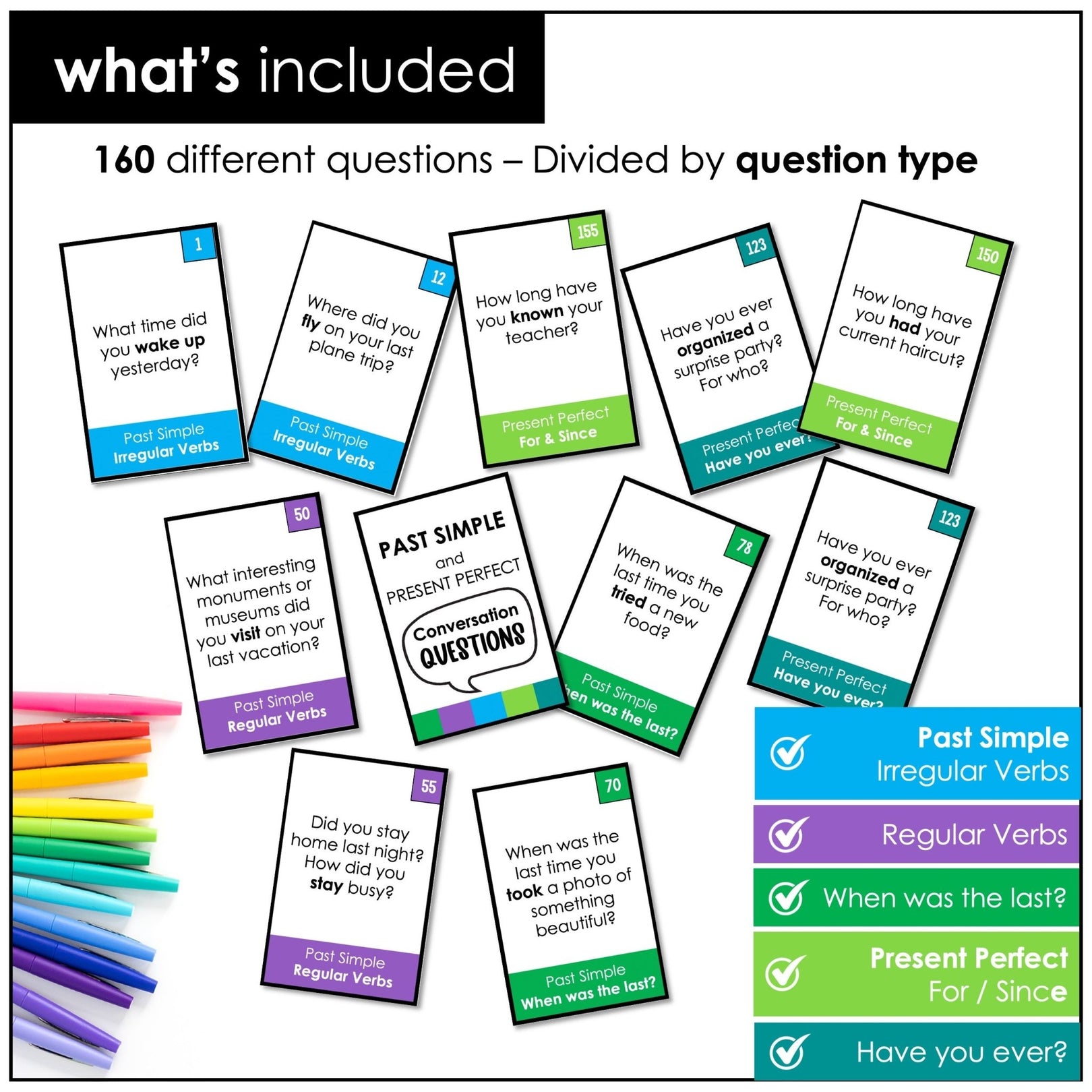 Past Simple & Present Perfect Conversation Question Cards