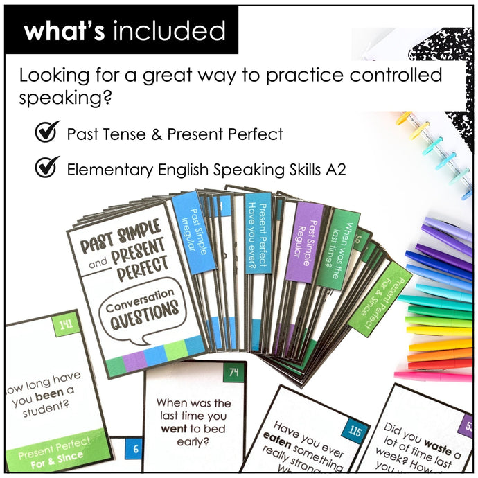 Past Simple & Present Perfect Conversation Question Cards