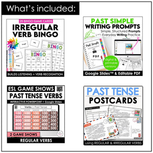 Past Tense Verbs : Regular and Irregular Games & Activities