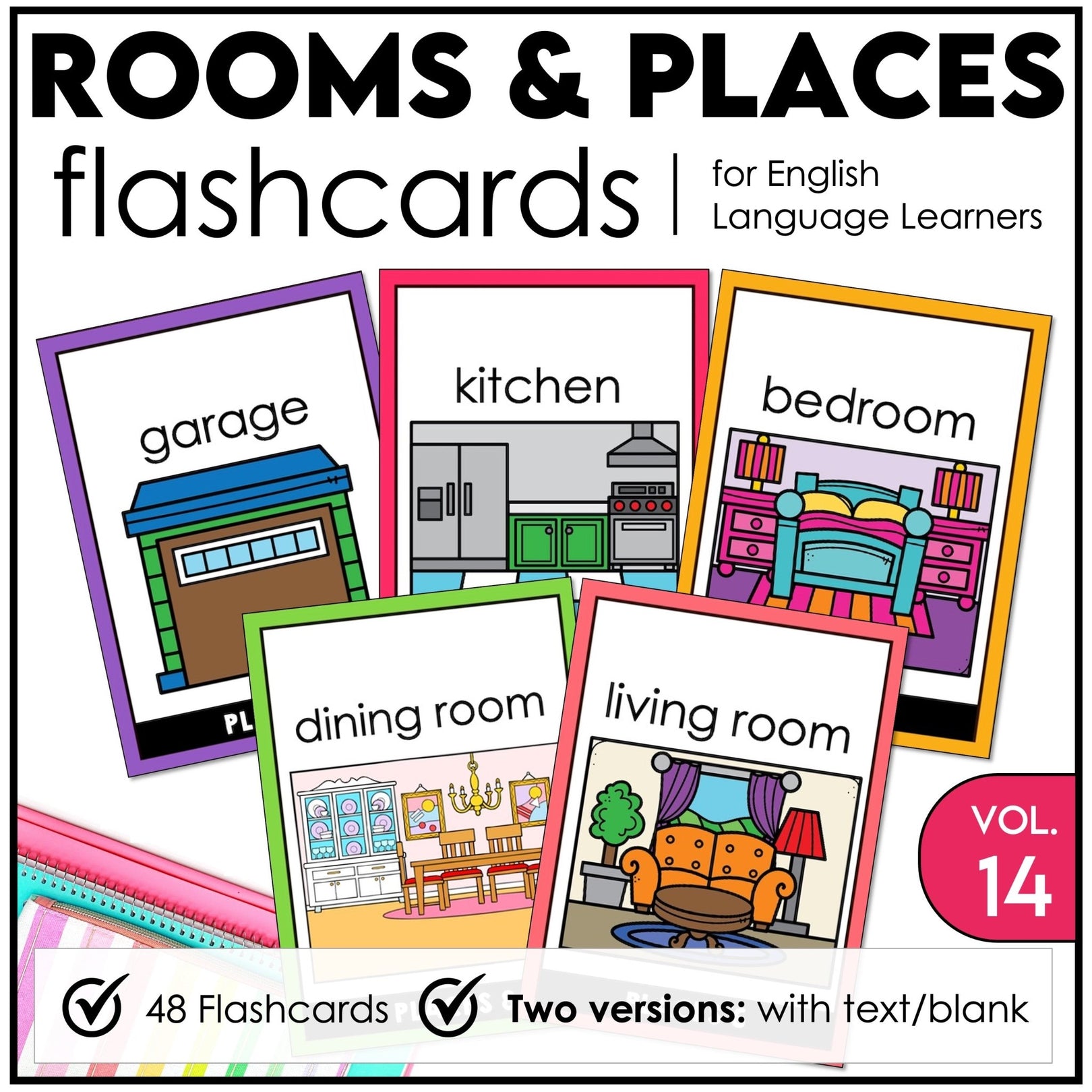 Places Flashcards : City, Buildings, Outdoor, House, Rooms
