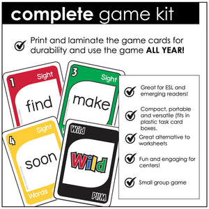 Pre-Primer Sight Word Card Game for Pre-K and Kindergarten