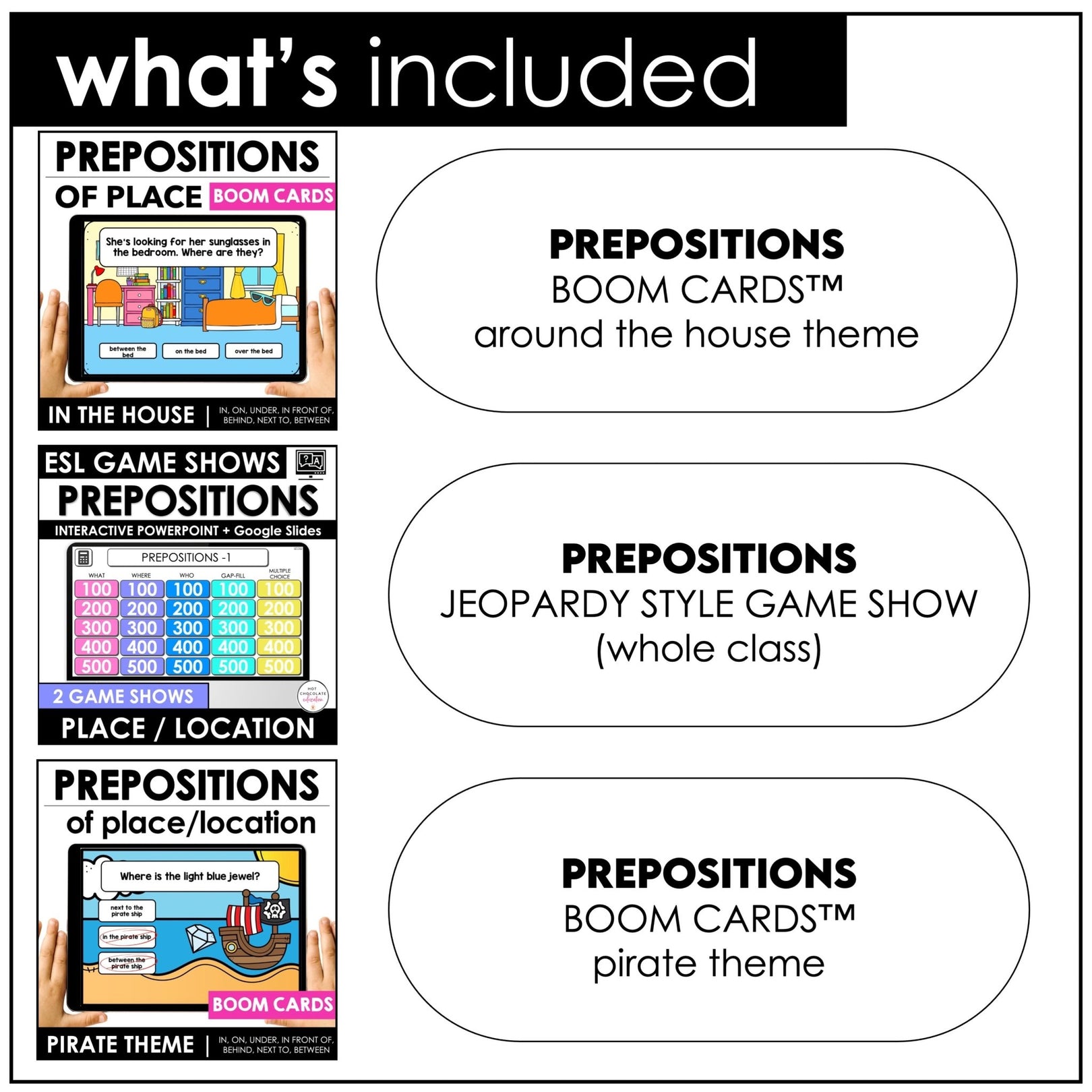 Prepositions of Place : Activity & Games Bundle
