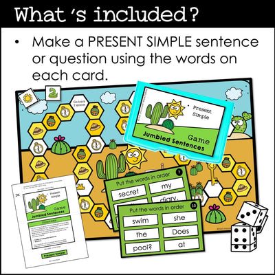 Sentence Building Board Game | Present Continuous – Hot Chocolate ...