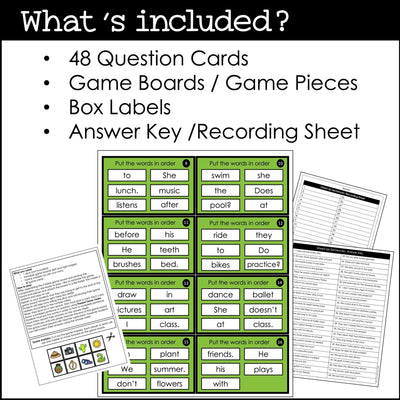 Sentence Building Board Game | Present Continuous – Hot Chocolate ...