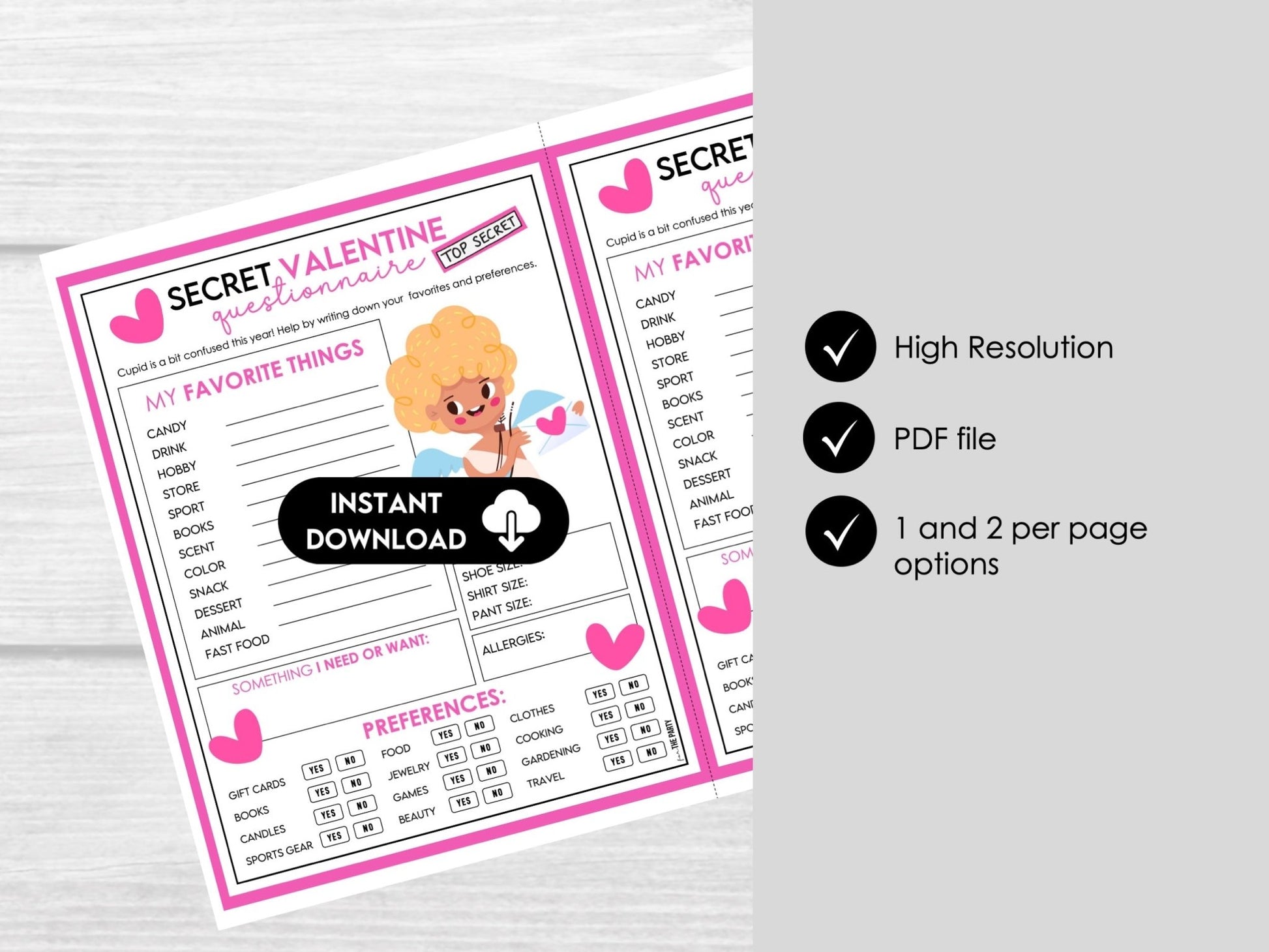 Printable Secret Valentine Questionnaire | Fun Gift Exchange