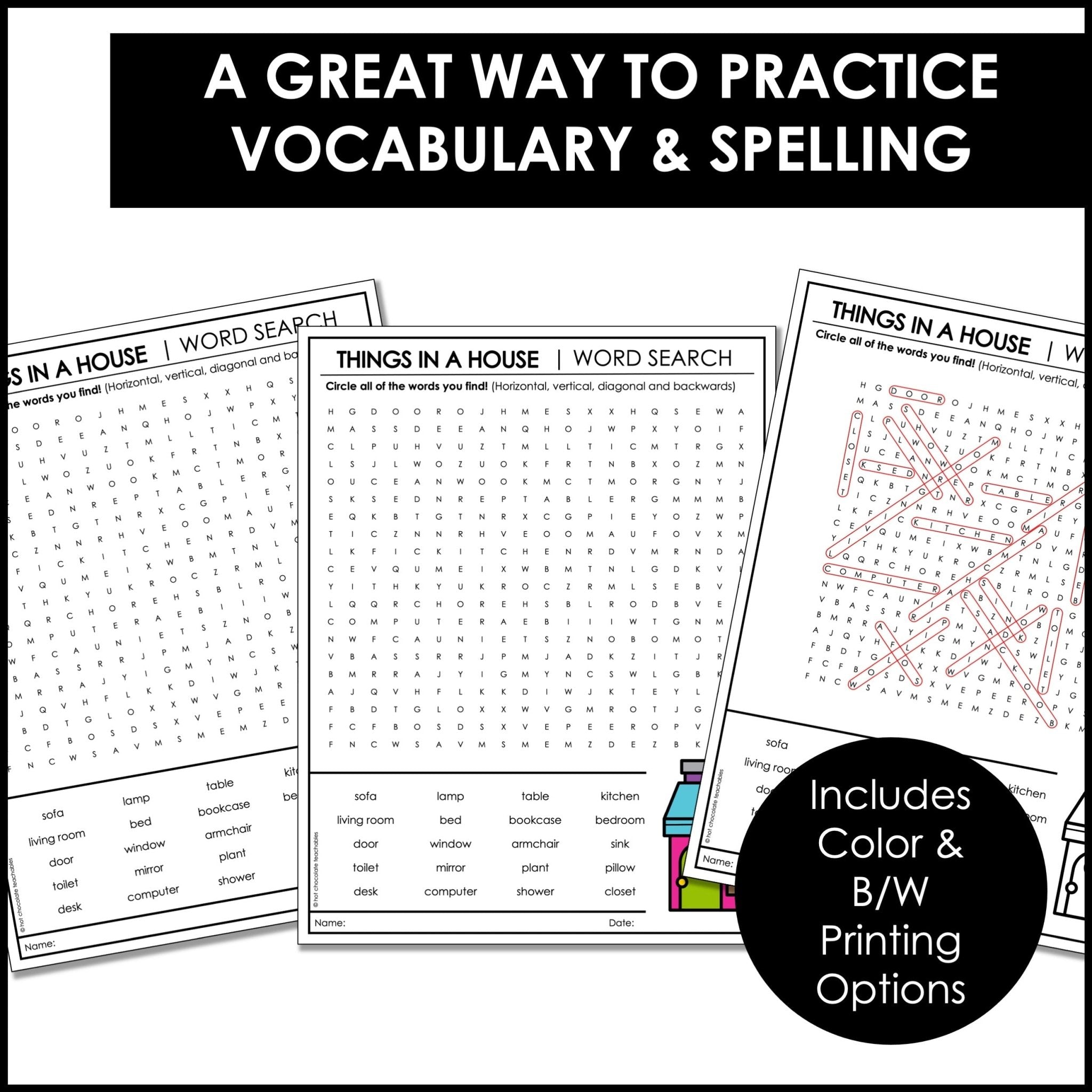 House Vocabulary Building Mini-Book | Picture Dictionary – Hot ...