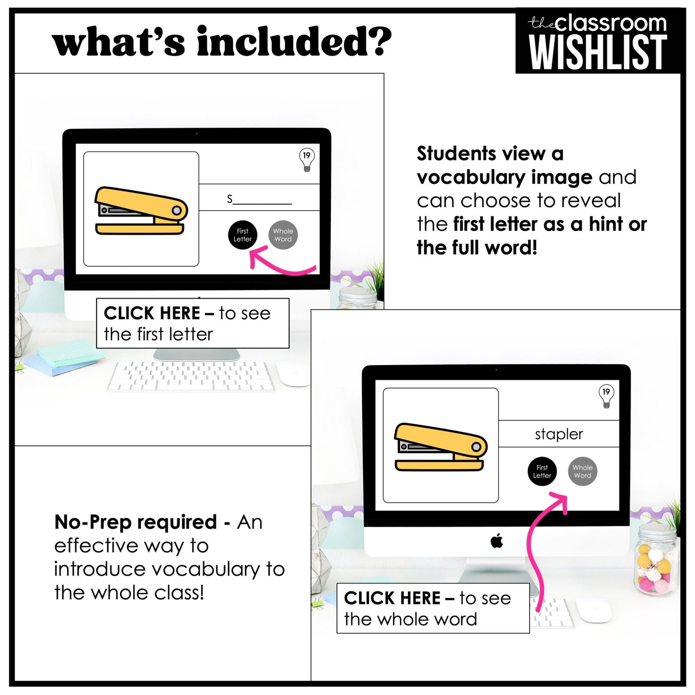 School & Classroom Vocabulary - Digital Flashcards