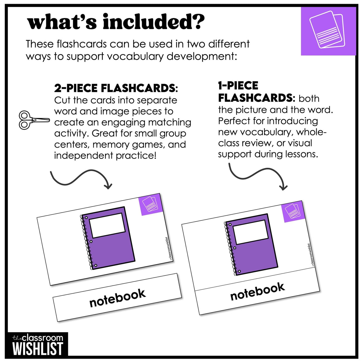 School & Classroom Vocabulary Flashcards + Dictionary