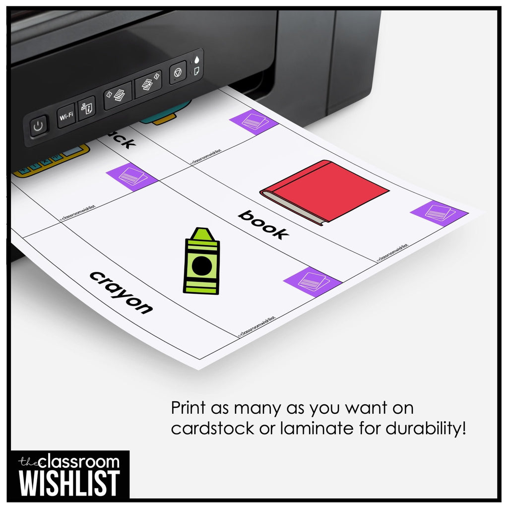 School Supplies Vocabulary English Flashcards ESL ELL Young Learners ...