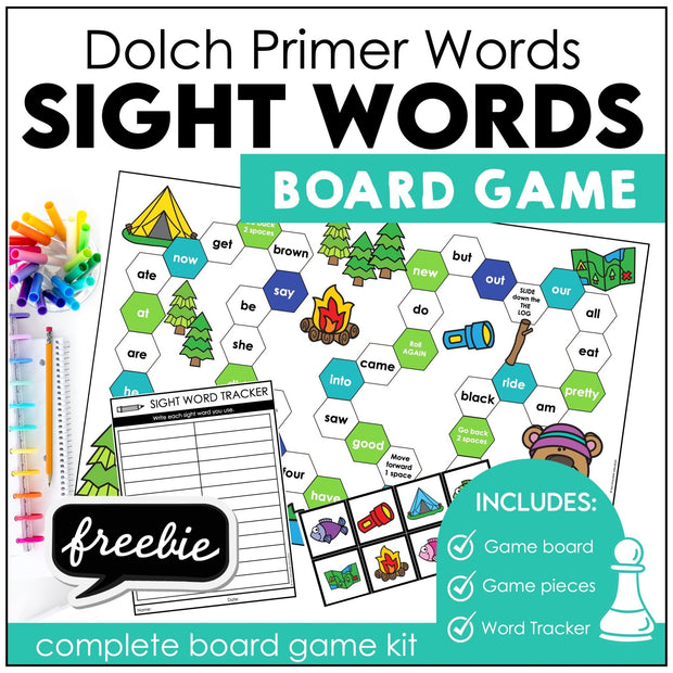 Sight Word Camping Theme Board Game – Freebie