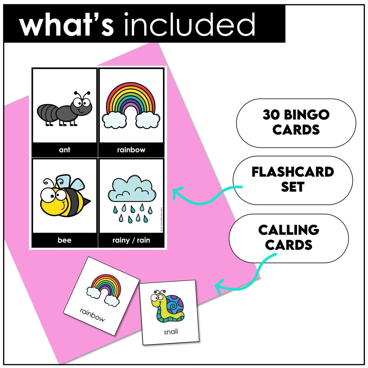 Spring Easter Bingo Game - Vocabulary & Flashcards