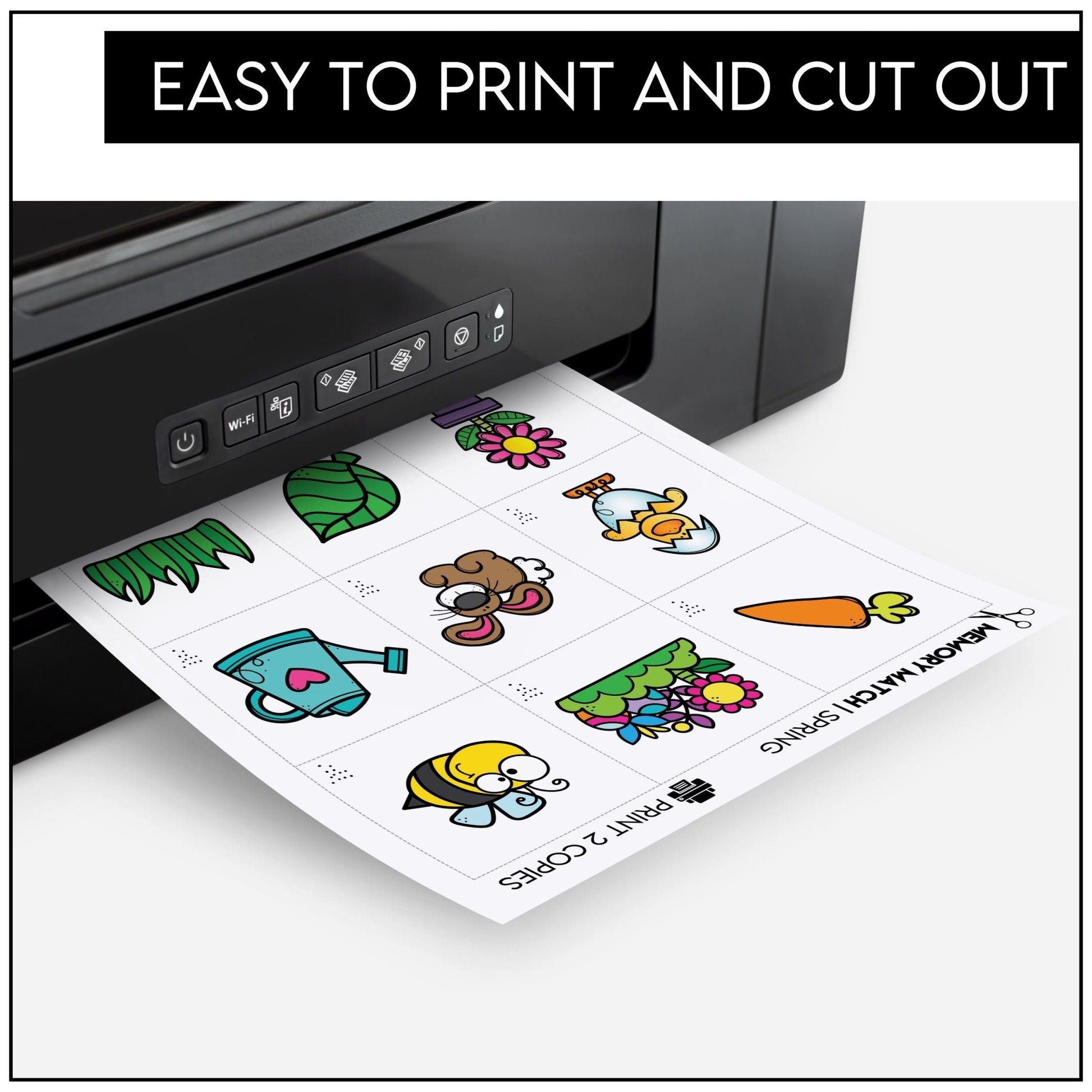 Spring Vocabulary Memory Match Game | Printable Matching