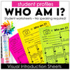 Student Profile Worksheets for Back to School - Who am I?