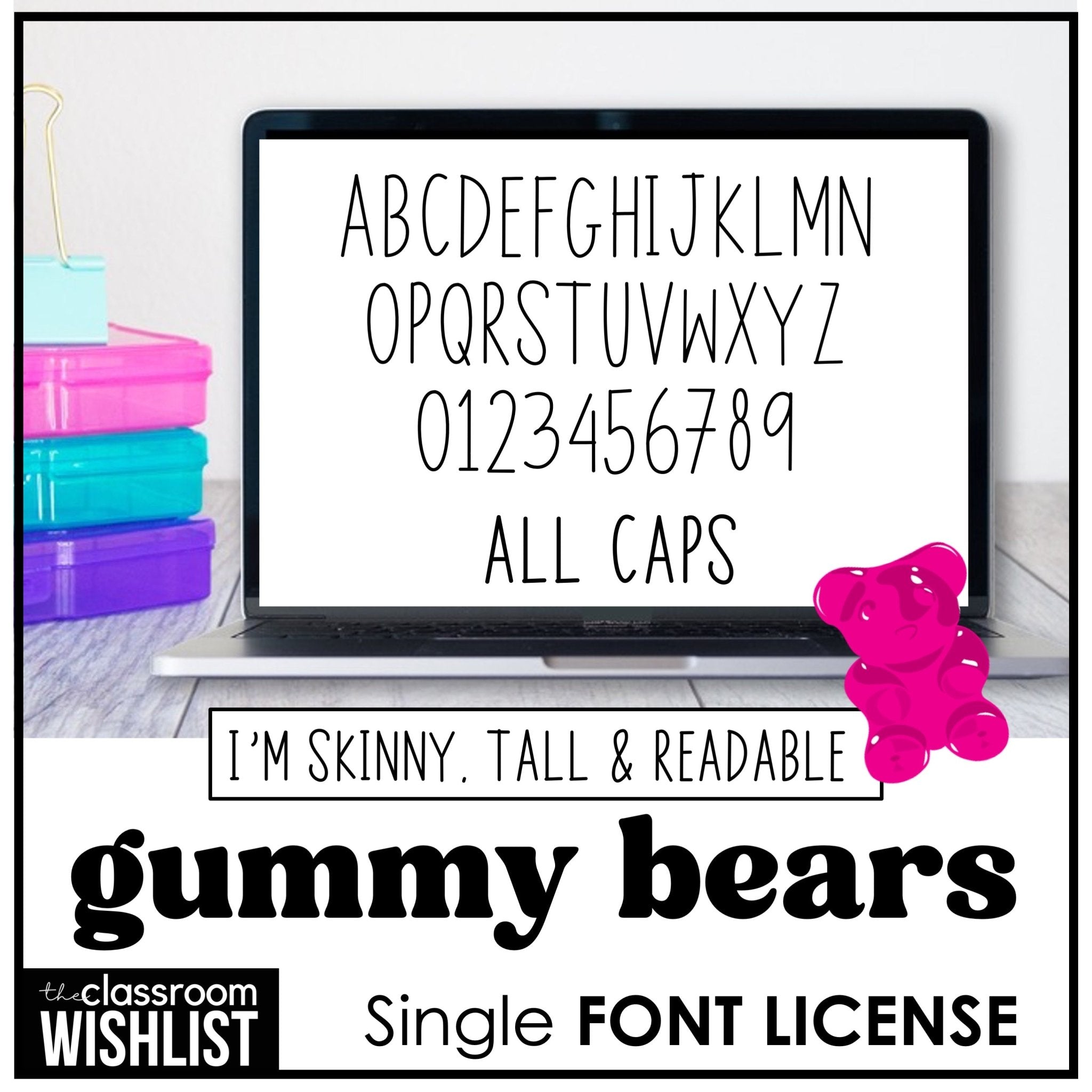 Tall - Skinny - Readable Handwritten Font - Single Font