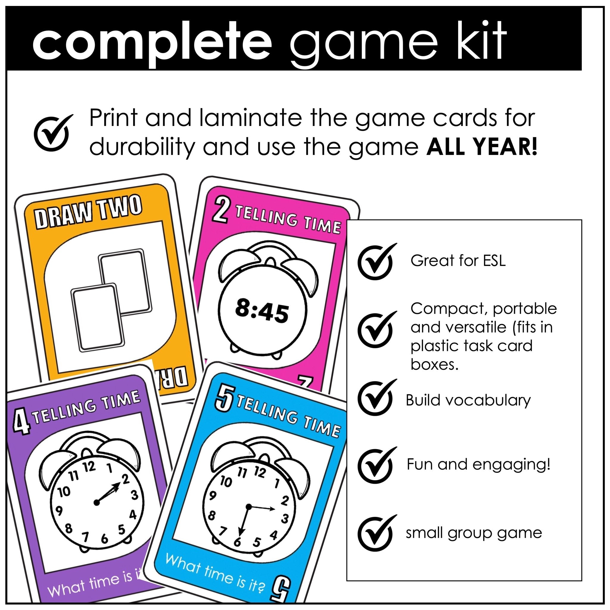 Telling Time Game | 5 minute intervals - What time is it?