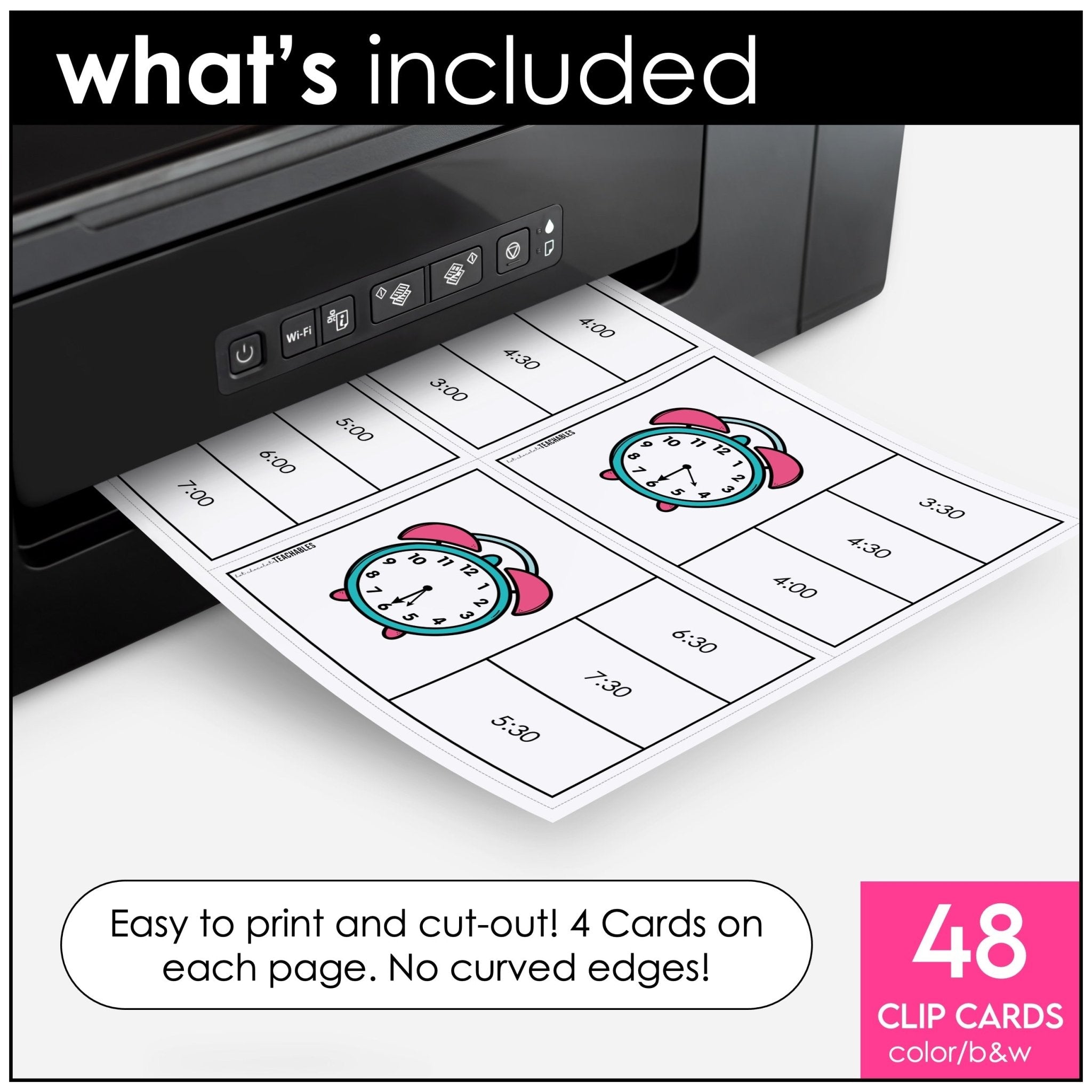 Telling Time to the Hour & Half Past Vocabulary CLIP CARD activity ...